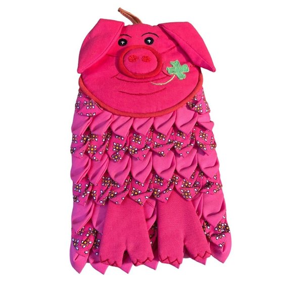 Kitchen | Pink Pig Hog Barbecue Cook Out Pork Ruffle Vintage Oven Mitt ...
